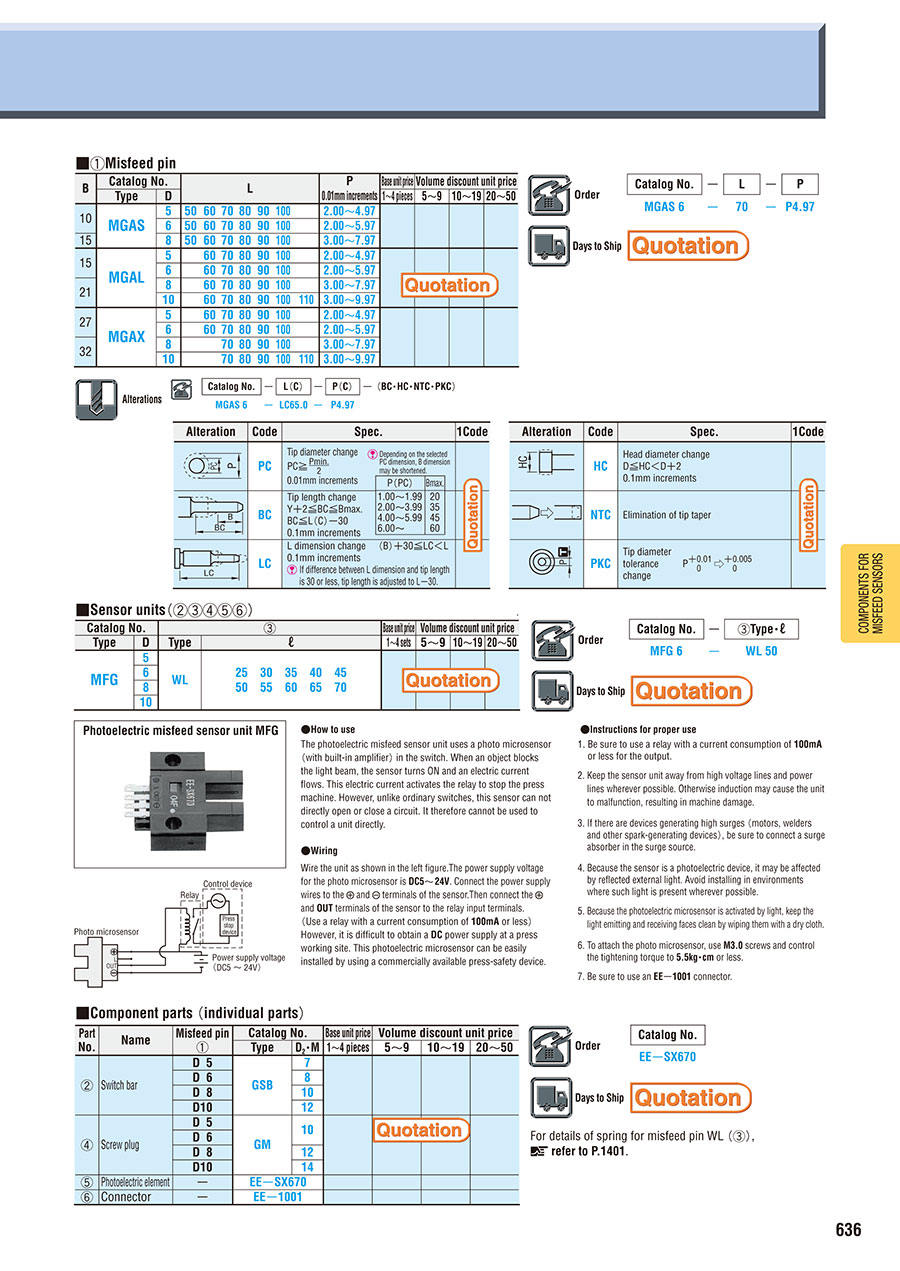EE-SX670 | Probe Pin - Hon-Hole Detect - Photoelectric Type Misfeed ...