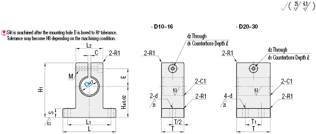 Shaft Supports - T-Shaped, Wide Type, Precision Cast | MISUMI | MISUMI