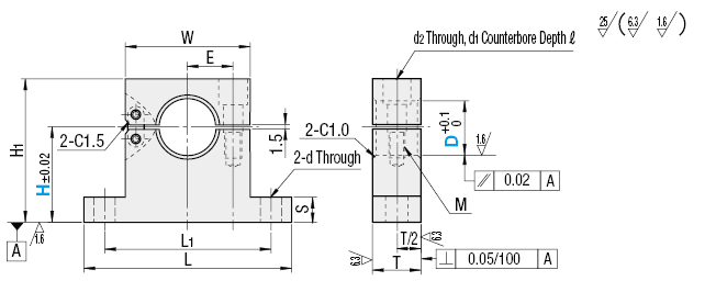 Shaft Supports - T-Shaped, Hinged | MISUMI | MISUMI