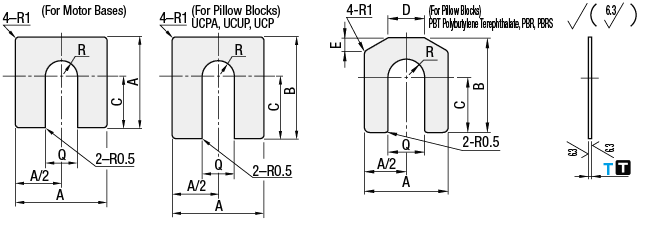 Square Shims - for Motor Bases or Pillow Blocks | MISUMI | MISUMI