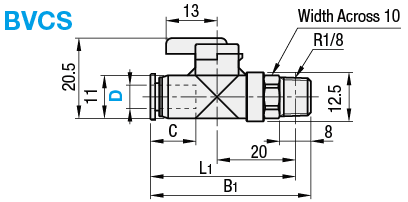 Part Number | One-Touch Coupling Ball Valves - Straight, Single Handle ...
