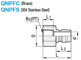Quick Couplings - Plug, Tapped, No Valve | MISUMI | MISUMI