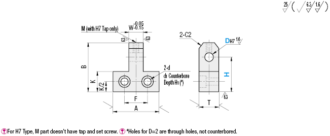 Hinge Bases - T-Shaped, Side Mount | MISUMI | MISUMI