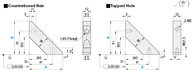 Gussets - Bridge Type, Fixed Hole Positions | MISUMI | MISUMI
