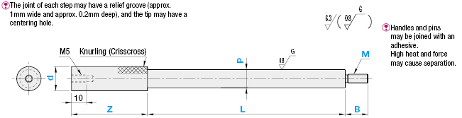 Slot Pins for Inspection Jigs - Threaded, Round, 1-Step | MISUMI | MISUMI