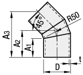 Plumbing Parts for Aluminum Duct Hoses - 45 Degree Reducer | MISUMI ...
