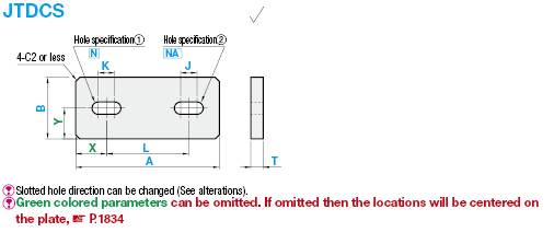 Configurable Mounting Plates - Sheet Metal, Single Slotted Side Holes ...