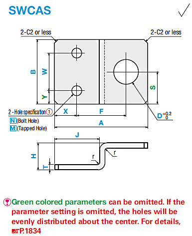 Z Bend Sheet Metal Mounts - 2 Holes, 1 Hole | MISUMI | MISUMI
