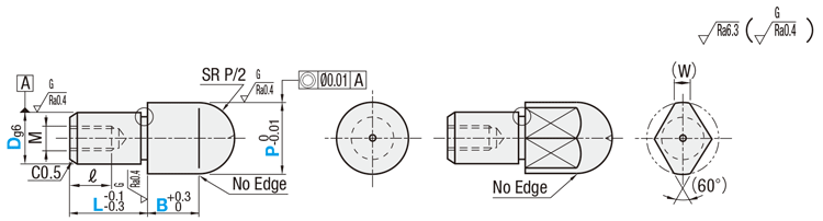 [Clean & Pack] Locating Pin - Sphere Large Head, Tapped | MISUMI | MISUMI