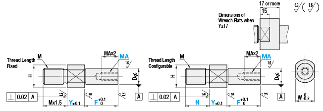 [Clean & Pack] Cantilever Shafts - Threaded, Tapped End, Stepped ...