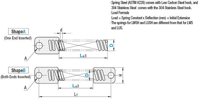 [Clean & Pack] Tension Springs - Inserted Hooks | MISUMI | MISUMI
