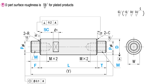[Clean & Pack] Shaft - Both Ends Stepped and Tapped with Wrench Flats ...