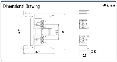 MKB20-50P | Terminal Block - MKB Series, 20A M3.5, DIN Rail Mounting ...
