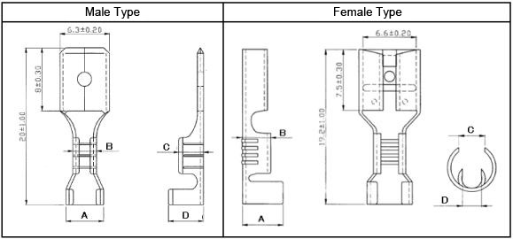 Crimp Terminal - Blade, Quick-Disconnect, Insulated, Plug/Receptacle ...