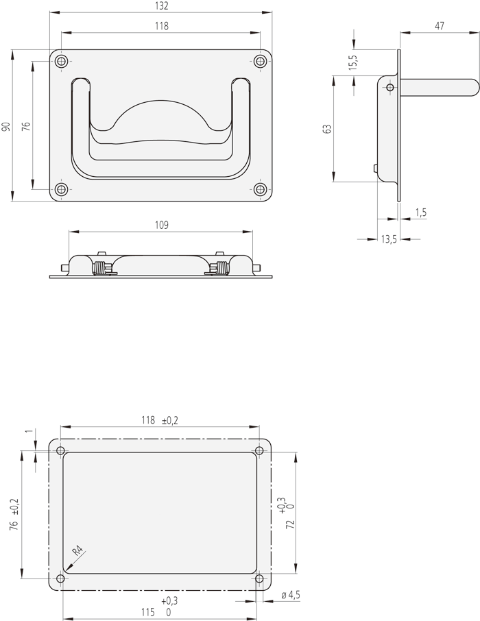 Stainless Steel Installation Handle, EE-07 Series | Rohde | MISUMI