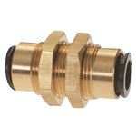 Push to Connect Fittings - Bulkhead, Metric Tube, Brass, FUJI Series ...