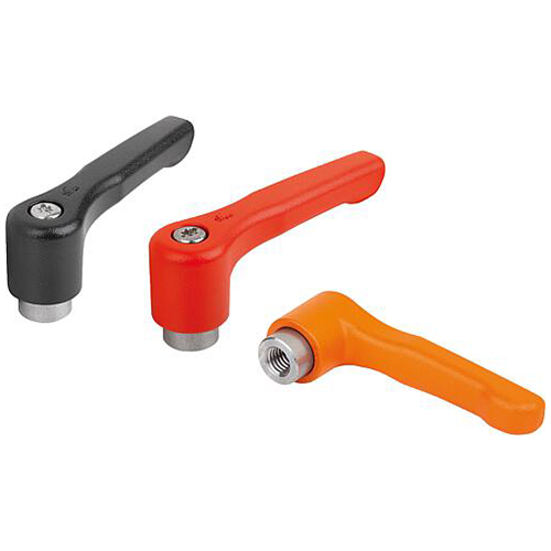 Adjustable Handles - Die-Cast Zinc, Flat, Threaded Insert Stainless ...