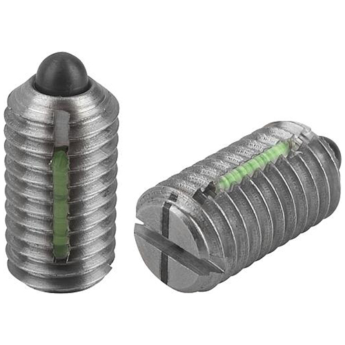 Spring Plungers - with Slot and Thrust Pin, Light Spring Force, with ...