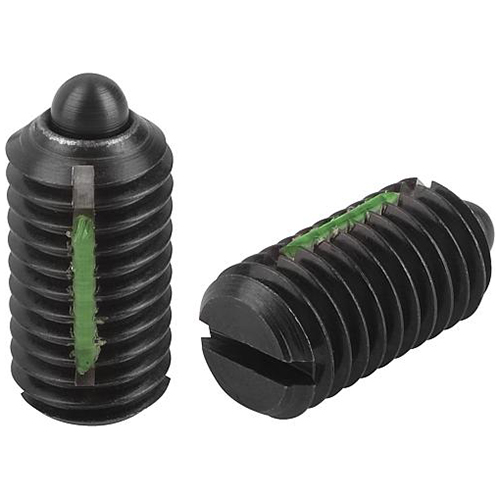 Spring Plungers - with Slot and Thrust Pin, Standard Spring Force, with ...