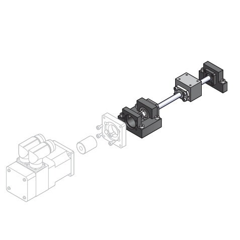 Ball Screw Assembly - Set With Ball Screw, Nut Bracket, Support Units ...