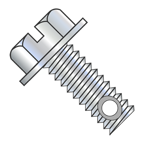 Flanged Hex Head Screws - Cotter Pin-Lockable, Slotted Drive, Zinc ...