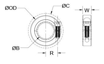 Clamping Shaft Collars - One-Piece, Acme Threaded, Steel/Stainless ...